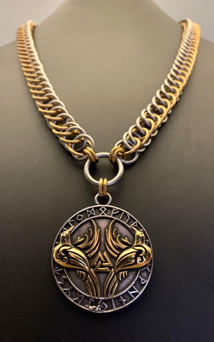 Viking raven rune necklace – Dark Hammer Chainmail