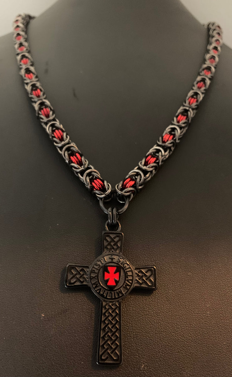 Templar Cross chainmail necklace – Dark Hammer Chainmail