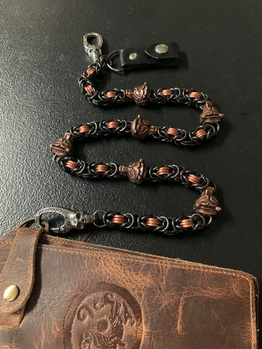 Copper bear head wallet chain – Dark Hammer Chainmail