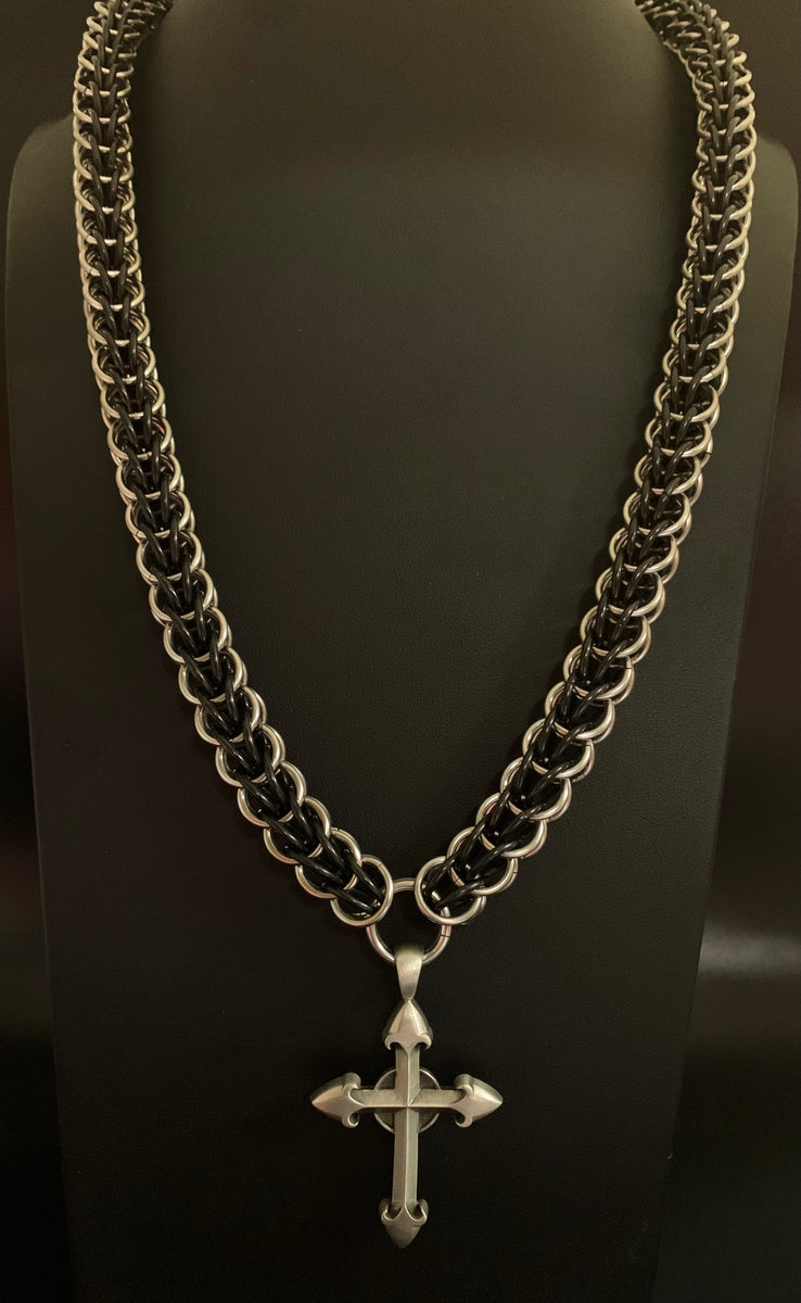 Templar Cross chainmail necklace – Dark Hammer Chainmail