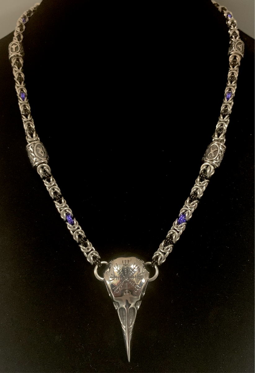 Norse raven skull necklace – Dark Hammer Chainmail